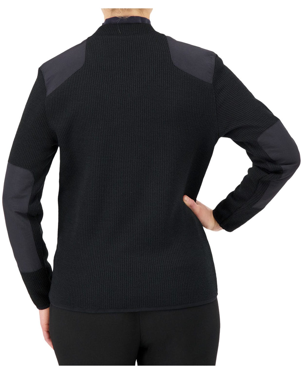 COBMEX® V-Neck Fleece Lined "Commando" Sweater | BLACK | 2030
