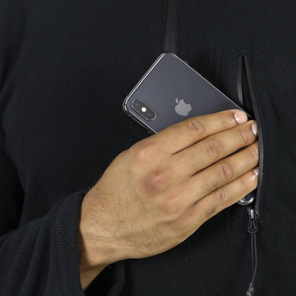 Mission Made Men's Quarter Zip Fleece Pullover | BLACK | SW3463